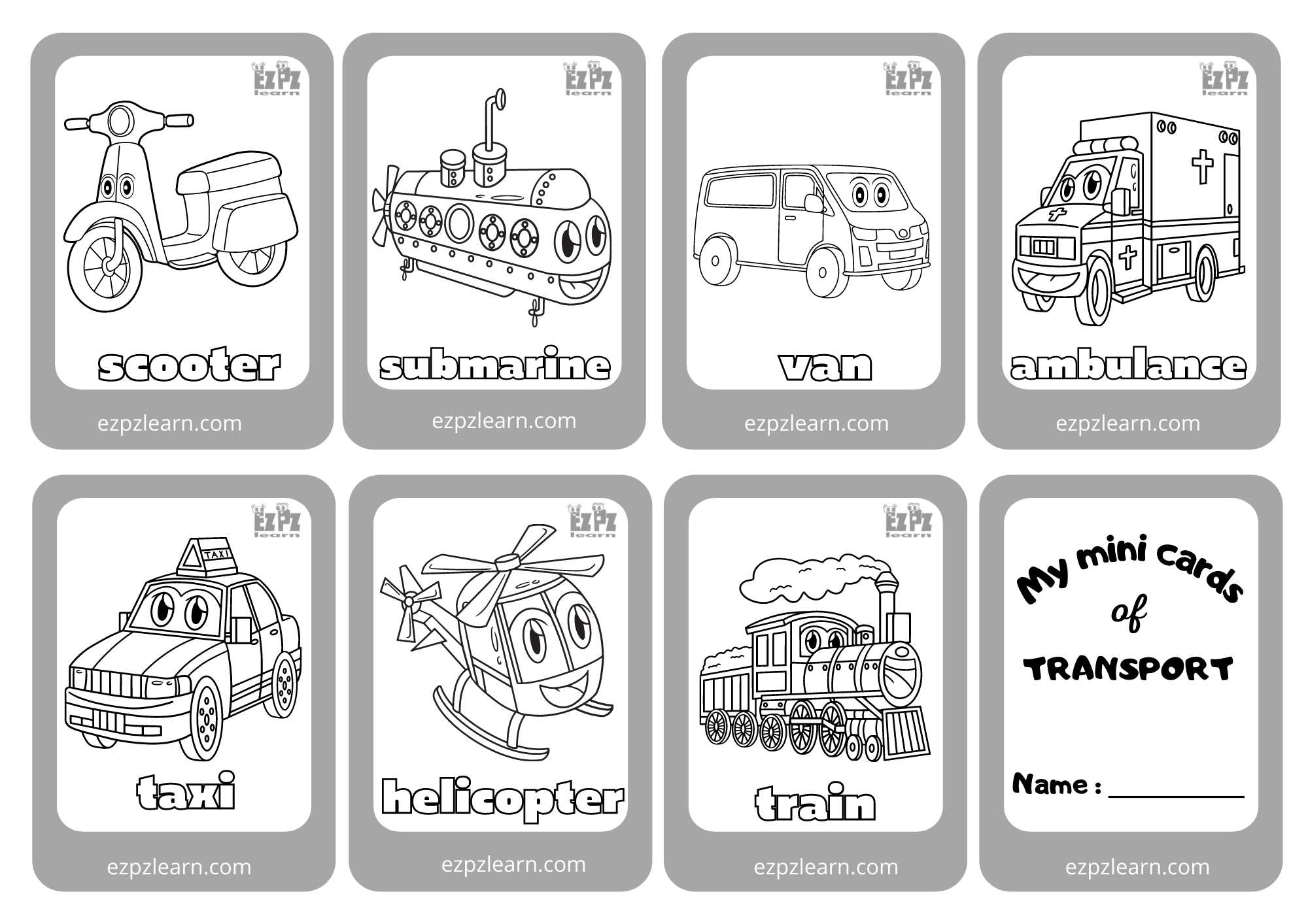 Classroom Objects Mini Coloring Book - Ezpzlearn.com